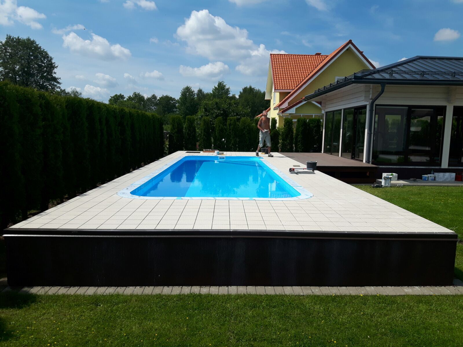 Baseins 3.0mx10.0m H1.5m ar iebūvētu trepi Jelgavā - ECO Baseini